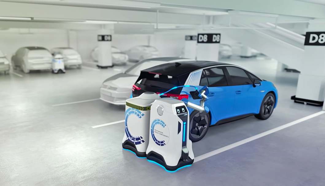VW autonomous robot has potential to solve EV charging problem in condos