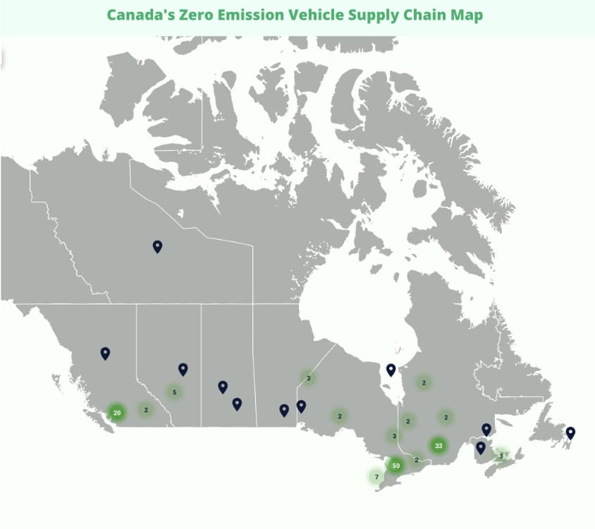 Industry partnership launches Canadian ZEV supply chain map