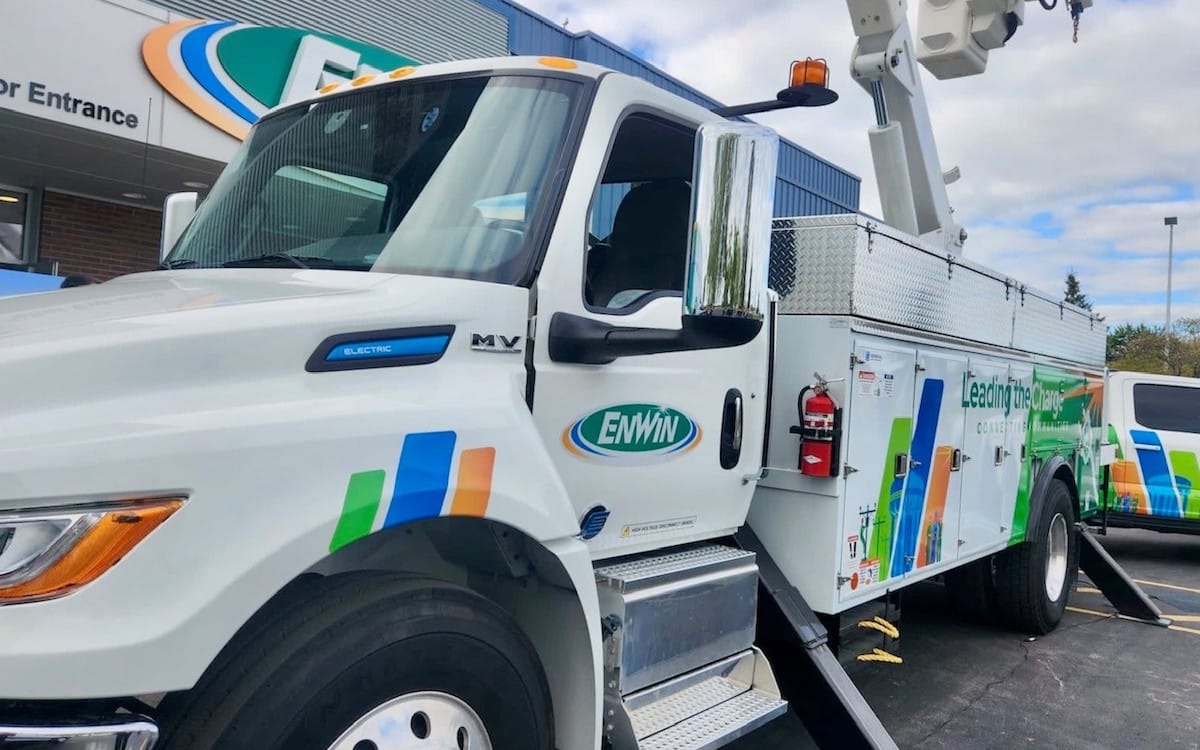 Enwin adds electric bucket truck, vans and pickups to its fleet